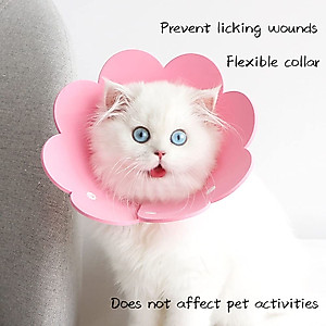 Cat Elizabeth Recovery Collar, Cat Cone After Surgery Adjustable with Sunflower Cute Collar for Cats After Surgery Cat Neck Cone to Stop Licking Cats Kittens Small Dogs