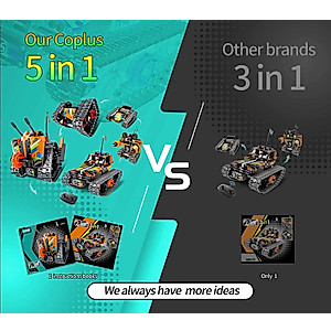 Coplus 5in1 Remote Control Stem Building Kit, 392Pcs Blocks Stem Erector Set Projects Toy for Kids Ages 8-12, Build a Tank/Robot/AVT DIY Educate 6 7 9 10 11 13 Years Old for Boys Birthdays Gift Ideas