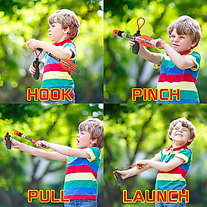 VATOS Slingshot Rocket Launcher Toys for Kids - Sky Rockets Air Foam Scream Rocket with 2 Pack & 1 Launcher | Shoots Up to 250 FT Outdoor Indoor Activity for Boys Girls Aged 4 5 6 7 8 9+