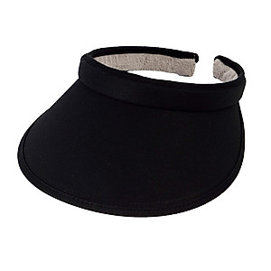 TopHeadwear Sports Cotton Twill Clip-On Visor 3.5 Inch Wide Brim, Black