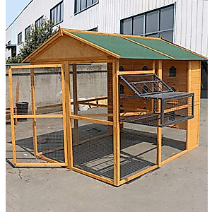 MYES Pigeon Shed, Large Wooden Loft Solid Dove House, Outdoor Pigeon Cage for Household Breeding (9-Nest Box W/Jumping Cage)