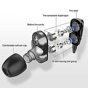 Newrys Universal Heavy Bass Stereo Wired Earphones, Sports Headsets with Mic,Noise Isolating,HiFi in-Ear Sports Headphones Black