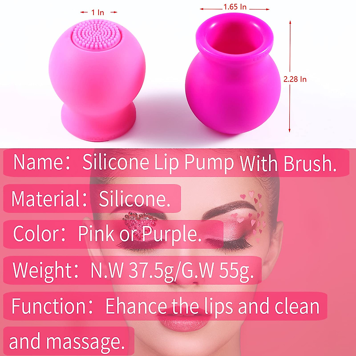 Lip Plumper Device Lip Filler Beauty Pump,New Upgrade Soft Silicone Pout Lips Enhancer Plumper Tool, Natural Pout Mouth Tool, City Lips Lip Plumper Full of charm Lip Juvalips,Soft Lip Brush Lip Pump