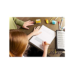LEGILINER Spaces: 1" Dashed Handwriting line with Broken Baseline. Rolling, self-Inking Stamp Handwriting Practice Tool for Teachers/OT’s/Homeschool/Special Ed. Pre-K/Kindergarten Size
