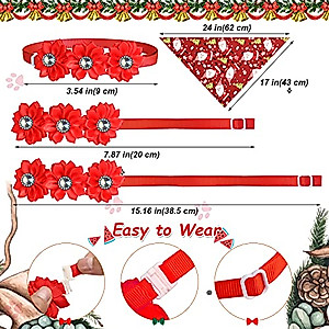 40 Pcs Christmas Dog Bow Ties Set 26 Christmas Pet Bowties 10 Santa Snowman Pet Necktie 4 winter Dog Bandana Christmas Dog Grooming Accessories for Dog Cat Pet Decor (Santa Style)