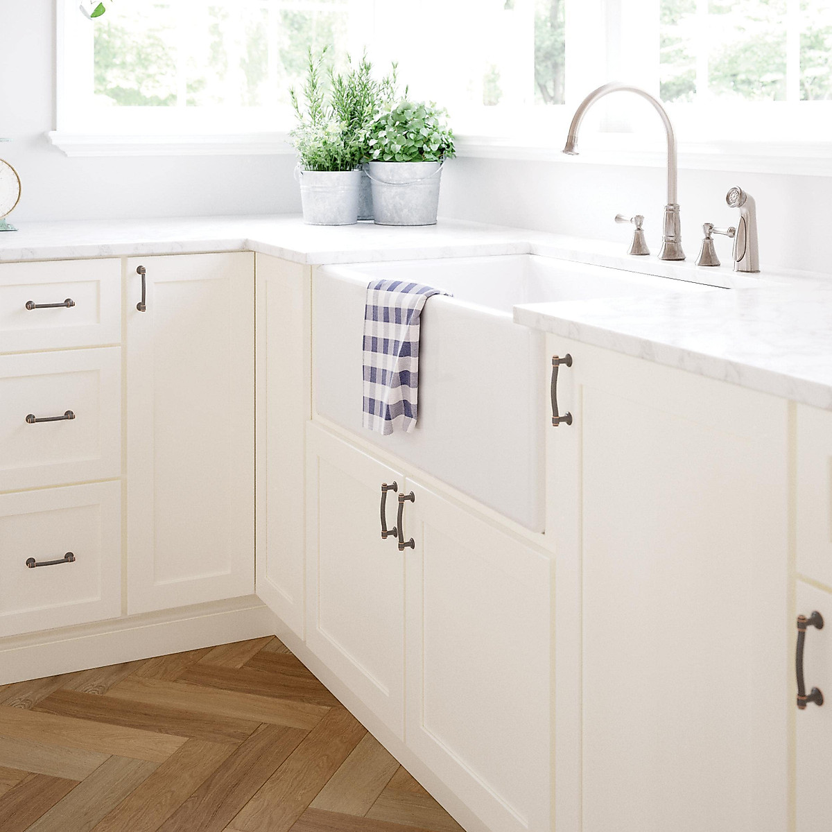 Franklin Brass Nautical (5-Pack) Cabinet Handles 3' Hole Center Bronze w/Copper Highlights Kitchen Drawer Pulls Dresser, Furniture Hardware P18639K-VBC-B