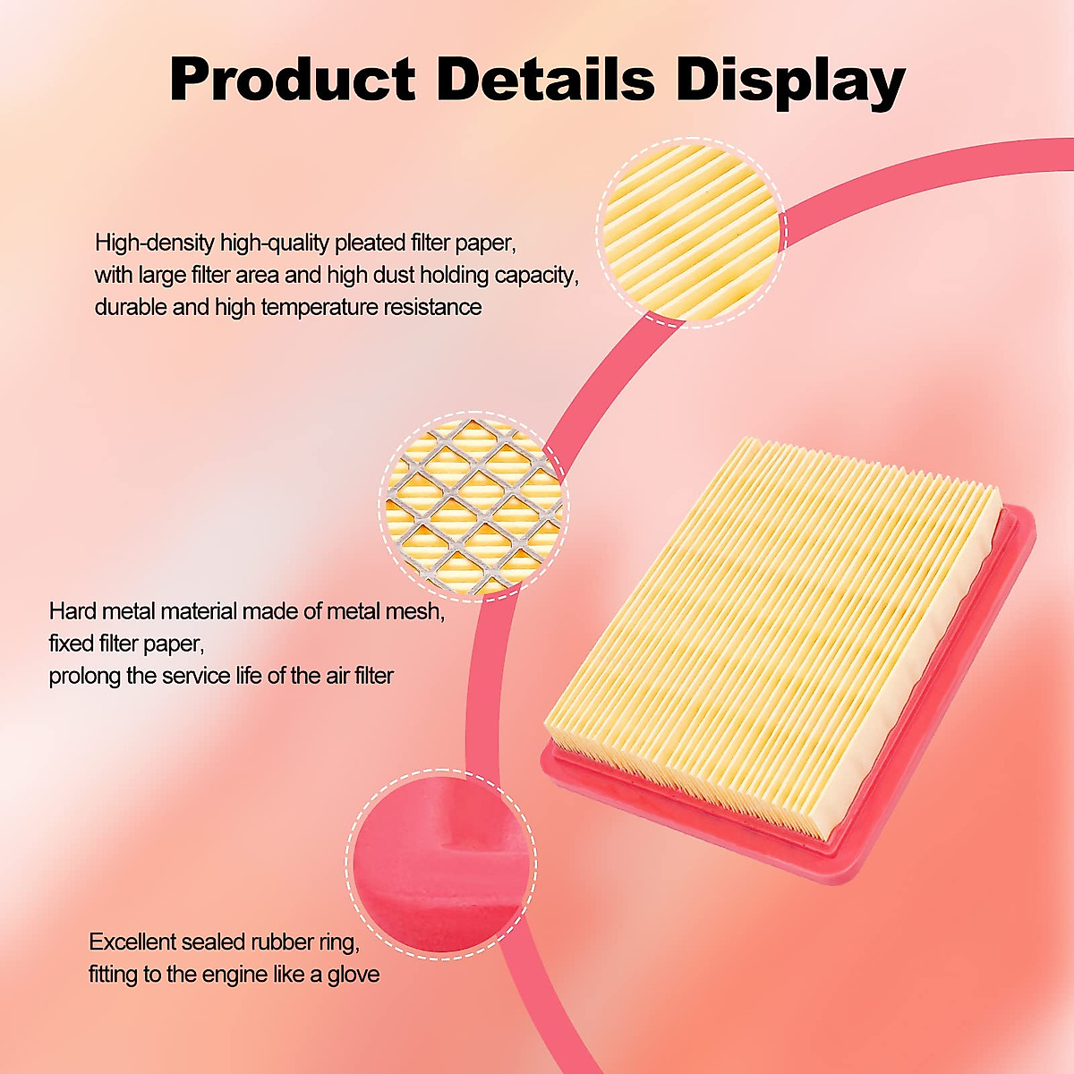 JICHEKU 951-15245 Air Filter Compatible with MTD 951-15245 751-15245 Cub Cadet 490-200-M065 159cc 1X65 5X65 6X65 8X65 196cc 5X70 6X70 7X71 Engines(2Pack)