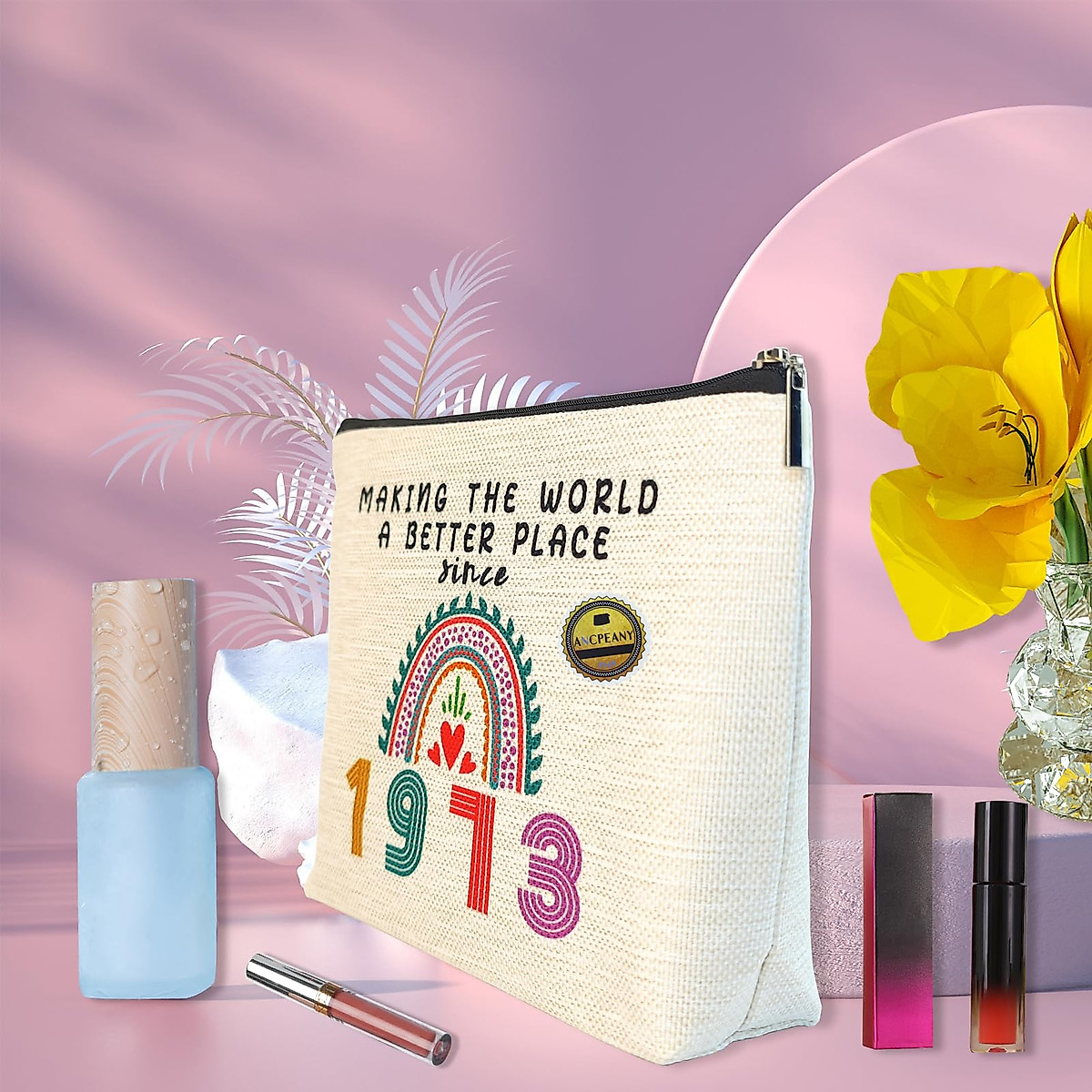 52nd Birthday Gifts for Women, Funny 1973 52nd Birthday Decorations Makeup Bag, Anniversary 52 Year Old Gift Ideas for Her, Wife, Sister, Mom, Aunt, Cool Cosmetic Travel Bags for Mothers Day Christmas