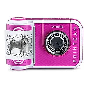 VTech KidiZoom PrintCam Instant Printing Camera - No Ink Required - 150+ Photo Effects and Activities (Pink)