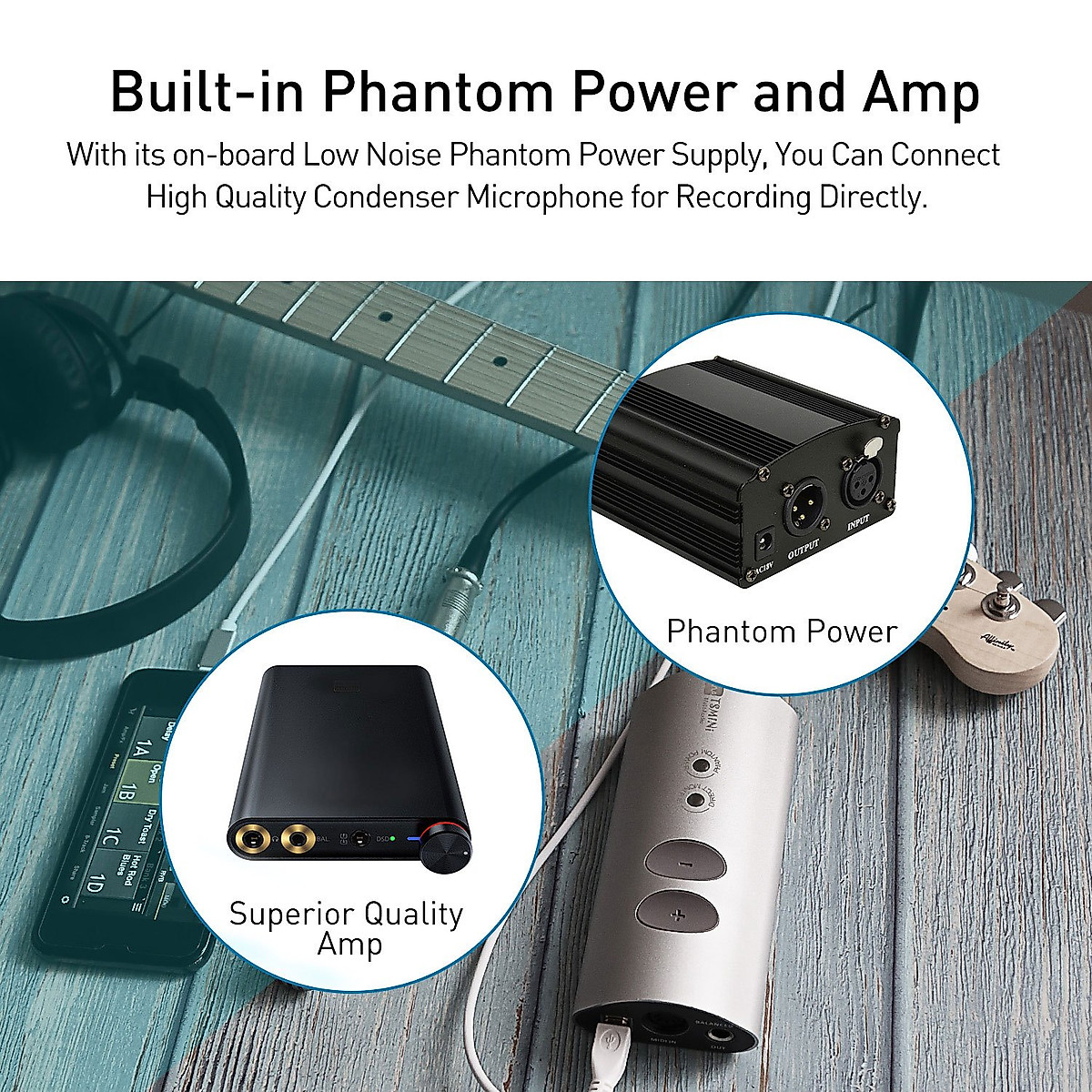 USB Audio Interface，MeloAudio TS MINI compact Instrument/Microphone Audio Interface for iPhone, iPad，Android Devices, Mac and PC