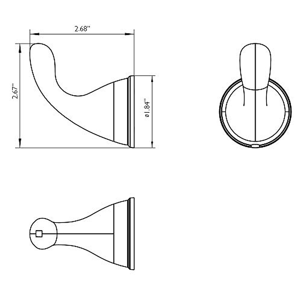 Design House 558627 Ames Robe Hook, Brushed Nickel