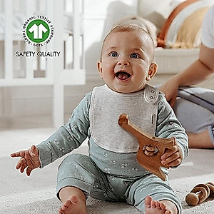 Baby Bibs with Snaps,Organic Cotton Bandana Bibs for Baby Girls, Super Soft Absorbent Snap Bibs for Newborns and Toddlers, Adjustable,Machine Washable