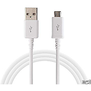 Full Power 5A Charging MicroUSB Works with Samsung Godiva 2.0 Data Cable's Dual Chipset Charges at Rapid Speeds Easily! (White)