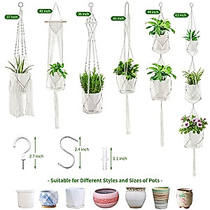 SFENNGPET Macrame Plant Hangers, 6Pack Hanging Planters for Indoor Plants w/ 6 Set Hangers Kit Handmade Macromay Plant Hangers Indoor Flower Pots Holder Stand for Boho Home Décor
