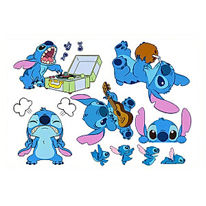 CRYTORON Lilo and Stitch Wall Stickers Disney Cartoon Wall Decals DIY Peel and Stick Vinyl Wall Decor for Kid Girls Boys Bedroom Living Room House Fun (Size: 16×24 inch)