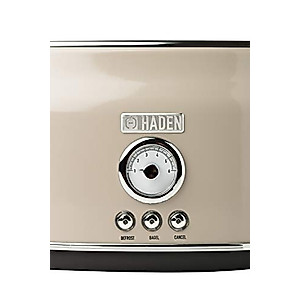 Haden DORSET, Stainless Steel Retro Toaster with Adjustable Browning Control and Cancel, Defrost and Reheat Settings (Putty, 2 Slice)
