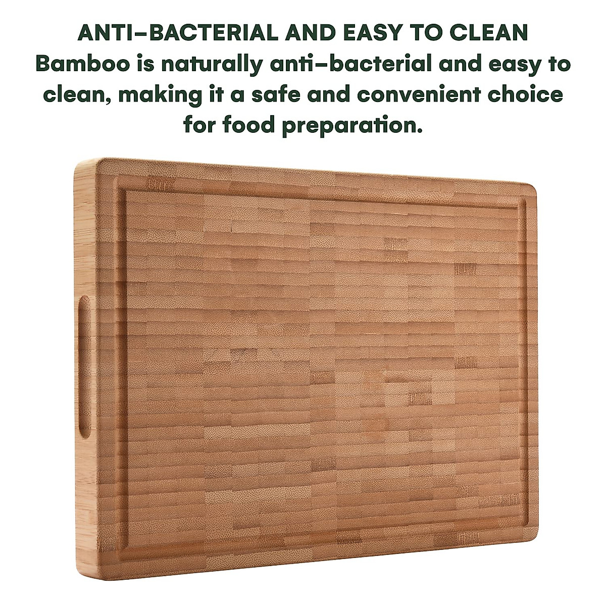 Prosumers Choice Large Bamboo Cutting Board for Kitchen - 14x10-Inch Heavy Duty Wood Chopping Boards for Meat, Fruits, and Vegetables - Rectangular Kitchen Serving Tray or Turkey Carving Block