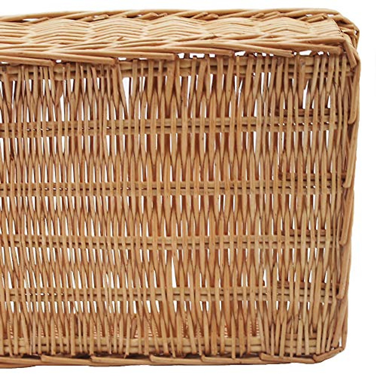 Kingwillow, Wicker Storage basket, Rectangular Storage Basket, Arts and Crafts. (Natural)