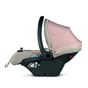 Peg Perego Primo Viaggio 4-35 Lounge - Reclining Rear Facing Infant Car Seat - Includes Base with Load Leg & Anti-Rebound Bar - for Babies 4 to 35 lbs - Made in Italy - Mon Amour (Pink & Beige)