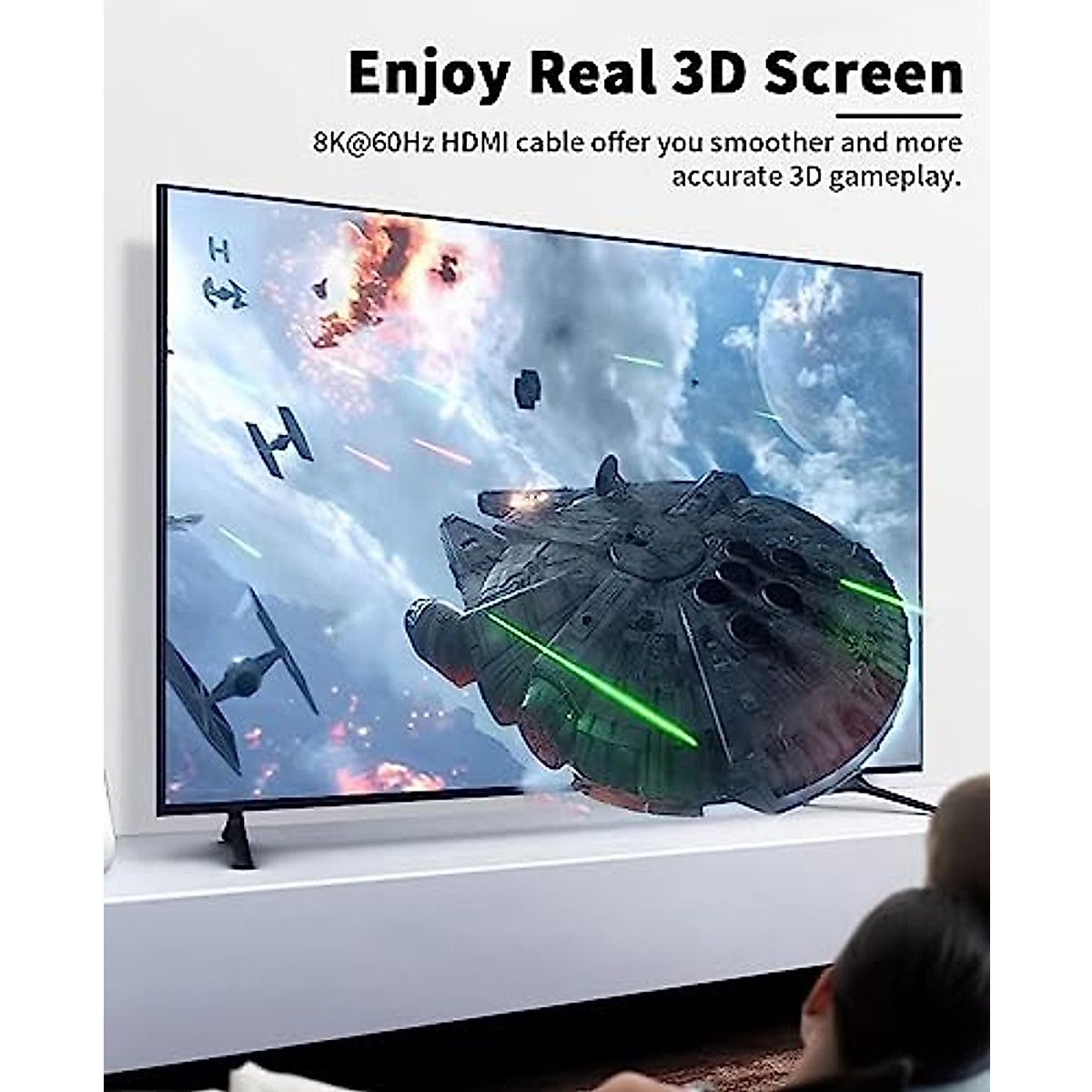 Poyiccot 8K U Shaped HDMI Adapter, 180 Degree HDMI Adapter, Up Angle HDMI 2.1 Extender Adapter 48Gbps HDMI Male to Female Extension Adapter with LED Indicator for HDTV, PS5, Laptop, 2pack