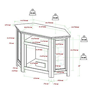 Walker Edison Alcott Classic Glass Door Fireplace Corner Entertainment Center TV Stand for TVs up to 55 Inches, 48 Inch, Espresso