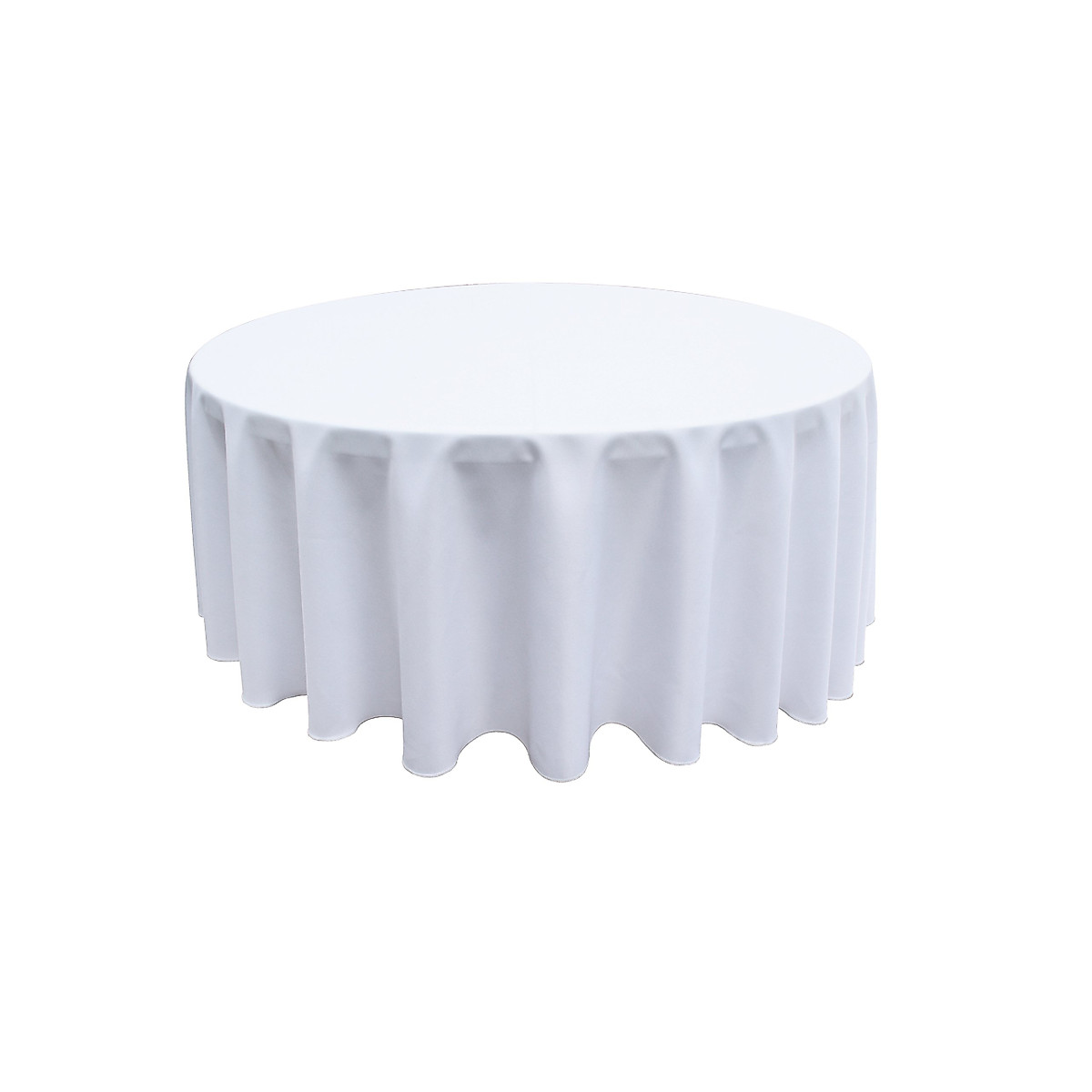 GEFEII Kitchen White Tablecloth 90 inch Round Tablecloths Solid Polyester Table Cloth for Wedding Party Restaurant Banquet Dining Buffet Table Picnic Decorations (Round-90 inch, White)