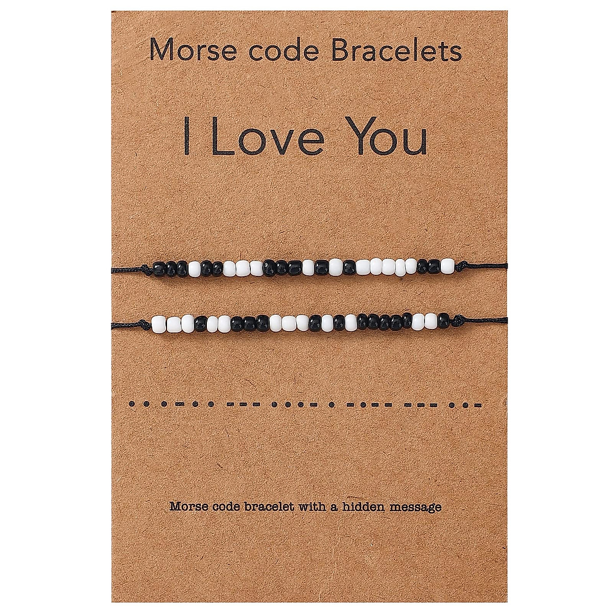 Morse Code Bracelets for Women Men Promise Matching Bracelets for Couples Bracelets for Boyfriend and Girlfriend Anxiety Bracelet Valentines Day I Love You Gifts for Him Relationship Friend Shipbraclets Distance