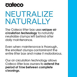 Noba Cateco Odor Control Cat Litter Box Complete Starter Kit to Naturally Control Litter Box Odor with Height Extension, 10 Dry-Pads and Scoop (Blue)