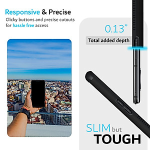 TUDIA DualShield Designed for OnePlus 6 Case, [Merge] Shockproof Military Grade Heavy Duty Dual Layer Slim Protective Phone Case - Matte Black