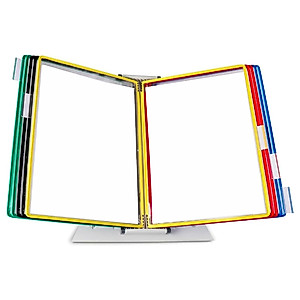 Tarifold Desktop Reference System With 10 Display Pockets, Assorted Colors, 20 Sheet Capacity (D291)