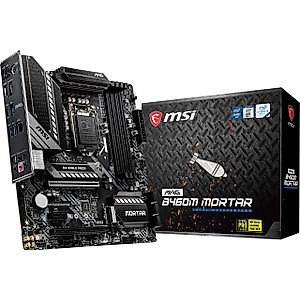 MSI MAG B460M Mortar Gaming Motherboard (mATX, 10th Gen Intel Core, LGA 1200 Socket, DDR4, CFX, Dual M.2 Slots, USB 3.2 Gen 1, 2.5G LAN, DP/HDMI)