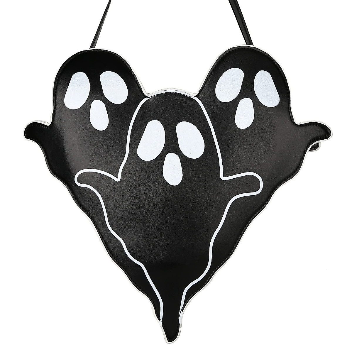 QiMing Ghost Shoulder Purses,PU Specter CrossBody Bag for Girl Women(Black)