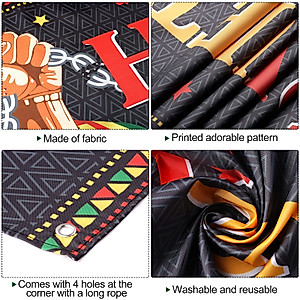 38Pcs Happy Juneteenth Decorations,Large Fabric Juneteenth Banner Patriotic Yard Sign and 36 Pieces Latex Balloons Ribbon for Juneteenth African Afro American June 19th Holiday Birthday Party Supplies