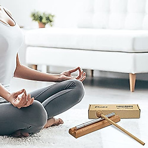 Ehome Meditation Chimes, Mindfulness Solo Hand Chime, Classroom Bell Percussion Instrument, Teacher Tools Reminder Bell with Mallet Storage Bag for Prayer Yoga Eastern Energies Music Gift