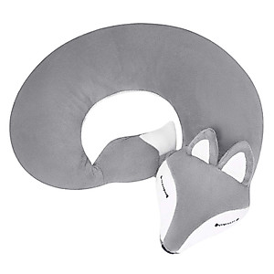 Cute Fox Travel Pillow for Adults Teens Cartoon Animal U-Shaped Neck Pillow Soft Washable Neck Cushion for Head Support Chin Neck Support Travelling Pillow for Airplanes Car Bus Train Office Home Use