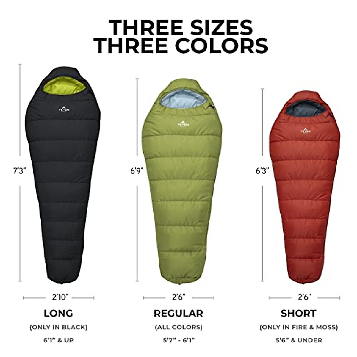 TETON Sports LEEF Ultralight Mummy Sleeping Bag Perfect for Backpacking, Hiking, and Camping; 3-4 Season Mummy Bag; Free Stuff Sack Included