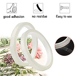 Pengxiaomei 2 Roll Clear Floral Tape,1/4" Wide Florist Tape,Clear Waterproof Florist Tape,Waterproof Floral Tape for Fresh Flower Crafts,Flower Arrangements Supplies
