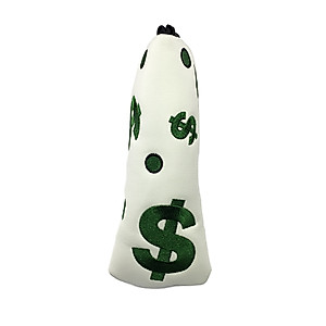 Deluxe Money $ Putter HeadCovers - Replacement Money Blade Head Cover - for Scotty Cameronc Odysseyc Taylormadec Titleistc Ping and Mizuno Putters (White)