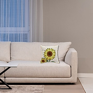 Pillow for Case Sunflower Embroidery Cushion Cover Home Decorative Pillow Cover Sofa Car Bedroom Living Room Office Supp Pillow Cases Standard Size Set of 4 Blue