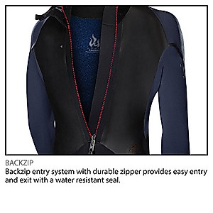 O'Neill Youth Epic 3/2mm Back Zip Full Wetsuit, Black/Ocean/Smoke, 16