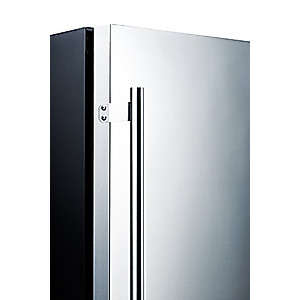 Summit SPR627OS Outdoor Built-In Undercounter All-Refrigerator with Glass Shelves and Lock, 24", Stainless Steel/Black
