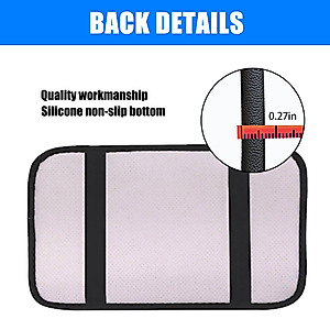 GKmow 1 PC Four Seasons Universal Armrest Box Mat, 12.5In x 7.4In Fiber Leather Embossing, Non-Slip Armrest Cover Center Console Mat, Car Armrest Seat Cover (Blue)