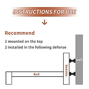 dadop Headboard Stoppers for Wall, Adjustable Threaded Bed Frame Anti-Shake Tool, Bedside Anti Shake Tool for Beds Sofas Cabinets, Easy to Install, 4PCs, (1.65in-2.64in)