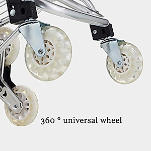 Collapsible Folding Wagon, Folding Shopping Cart Grocery Utility,Elderly Travel Trolley,Lightweight Stair Climbing Cart with Rolling Swivel Wheels and