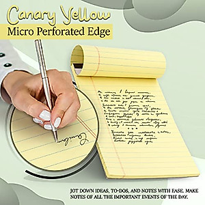 Emraw Yellow Legal Pads 8.5 x 11.75 – Canary Yellow Micro Perforated Edge Legal Ruled Universal 50 Sheets Letter Size Writing Pad (Pack of 3)