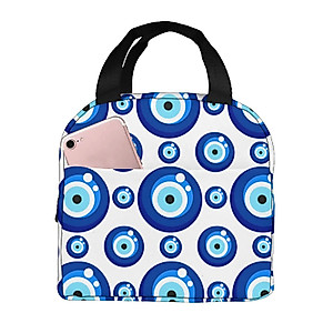 ZFYIPOK Evil Eye Turkish Eye Bead Lunch Bag, Stylish and Functional Lunch Box Perfect Size for Women, Teen Girls, and Boys