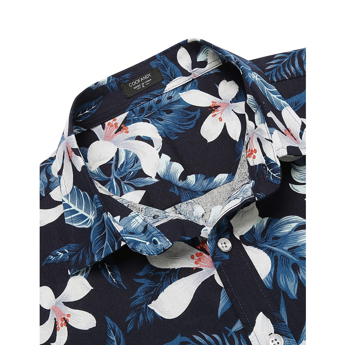 COOFANDY Mens Tropical Shirts Short Sleeve Hawaiian Print Shirts Vacation Beachwear
