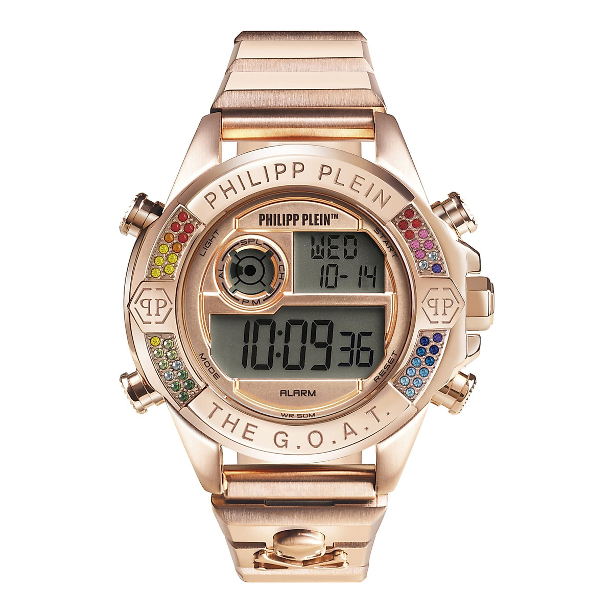 Philipp Plein The G.O.A.T. Collection Luxury Mens Watch Timepiece with a Rosegold Bracelet Featuring a Rose Gold Case and Rosegold Dial