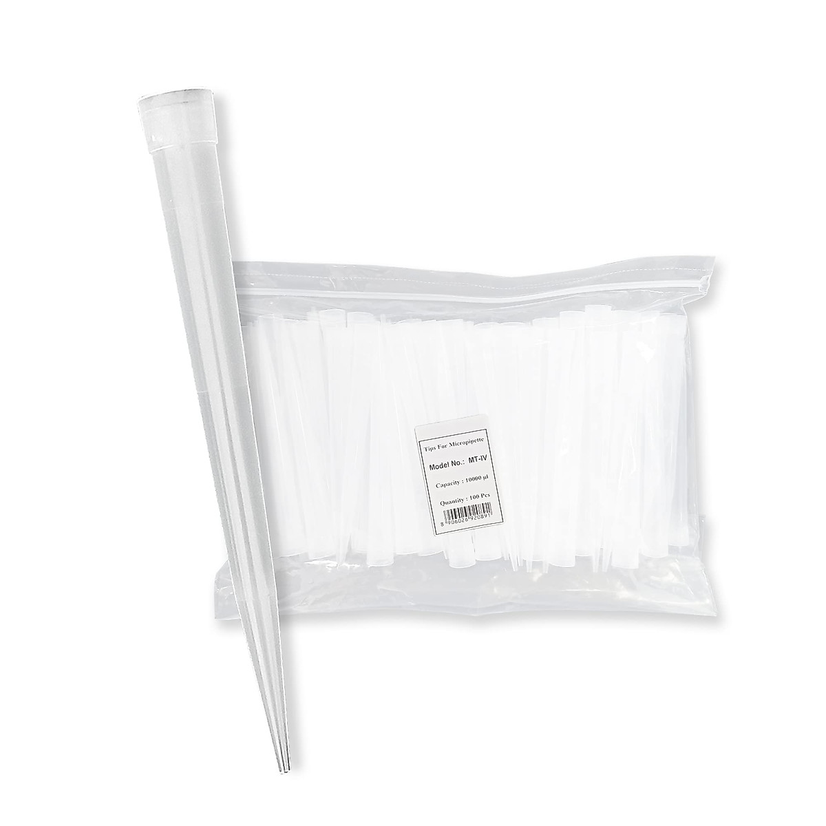 MICROLIT - 10 mL Micropipette Pipette Tips, Low-Retention Hydrophobic Transfer Pipette Tips, Nonpyrogenic Sterile Plastic, Clean-Release Laboratory Pipette Tips, 100 Count