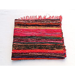 Handmade Braided Chindi Rug, Rag Rug, Area Rug, Carpet Rug, Runner Rug 3x5 Foot, 4x6 Foot, 5x7 Foot, Multi Color Rug (3x5 Foot)